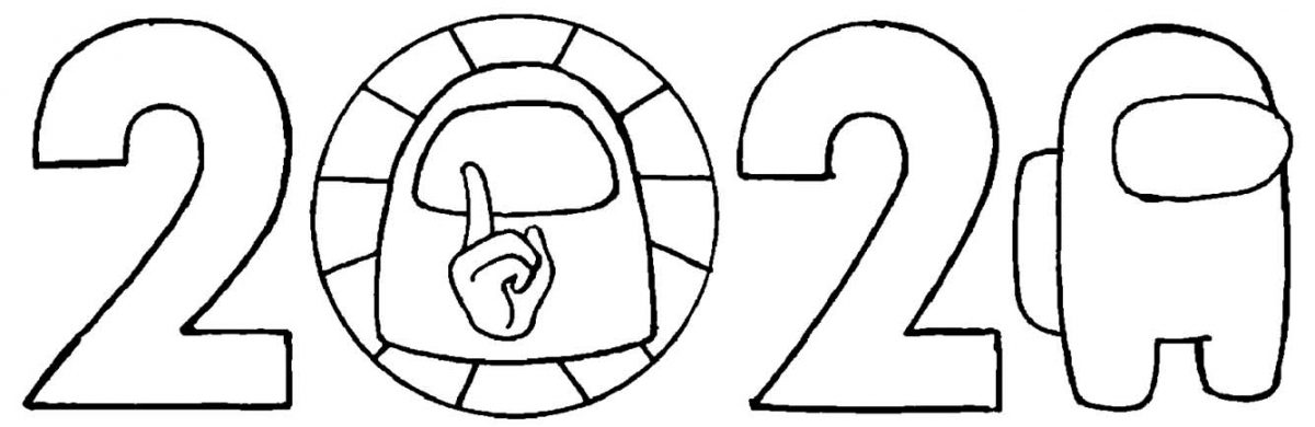 kolorowanka Among Us 2021 New Year – Having fun with children