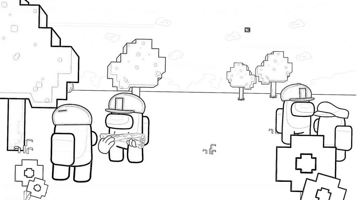 among us minecraft coloring pages 10 – Having fun with children