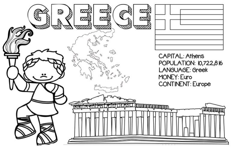 country flags english greece coloring page – Having fun with children
